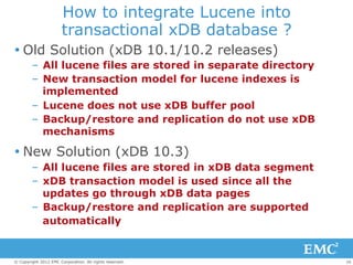 Integrating Lucene into a Transactional XML Database | PPT