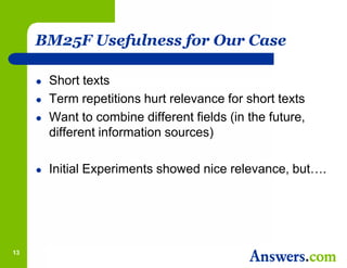 BM25 Scoring for Lucene: From Academia to Industry | PDF