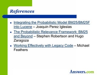 BM25 Scoring for Lucene: From Academia to Industry | PDF