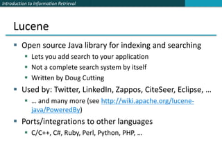 Introduction to Information Retrieval using Lucene | PPTX