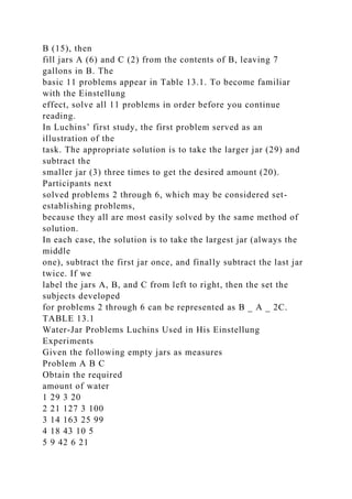 Luchins’ Einstellung (Set) ExperimentsAbraham S. Luchins (1942) .docx