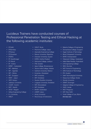 Lucideus company profile 2014 | PDF