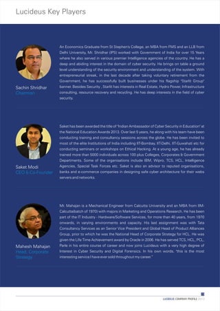 Lucideus company profile 2014 | PDF