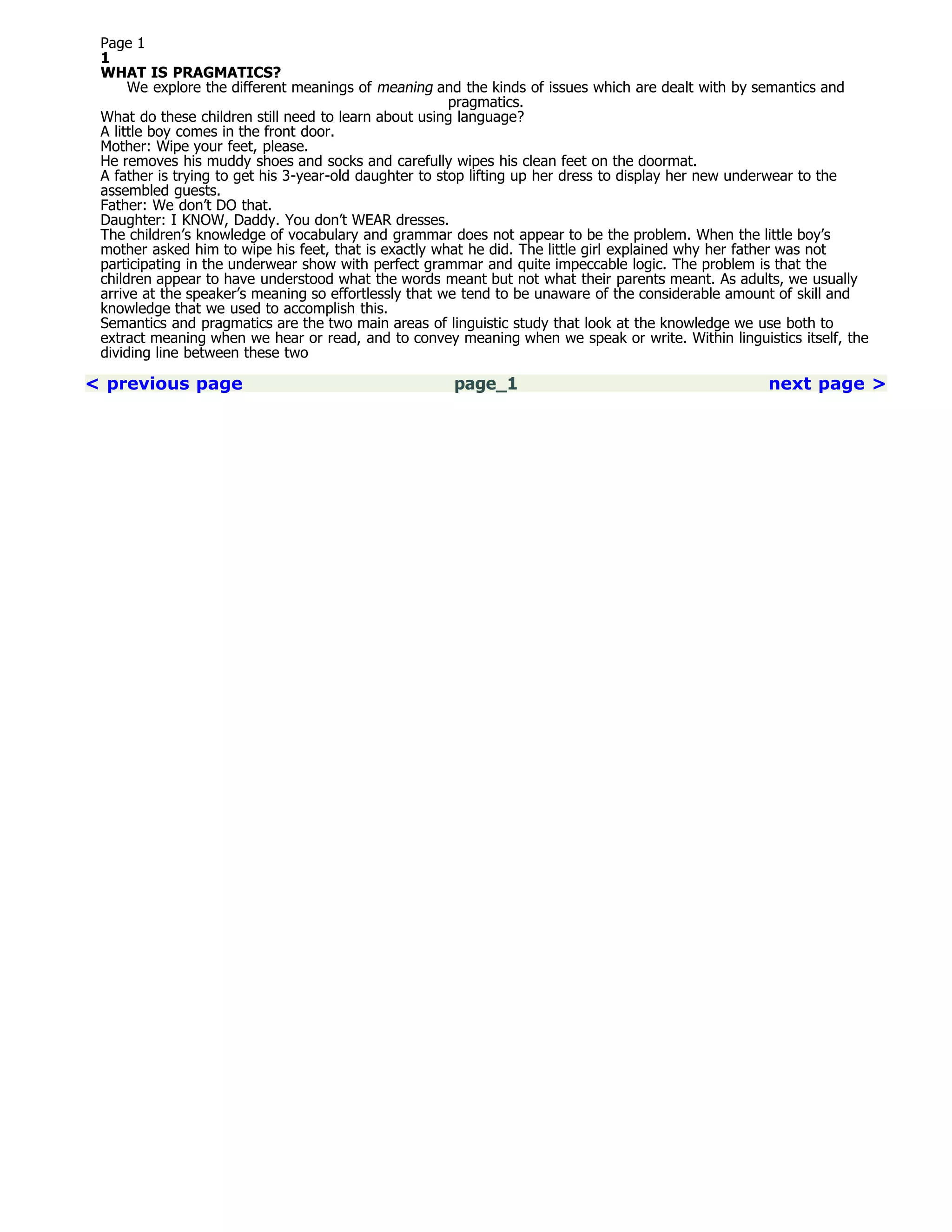What is pragmatics? | PDF