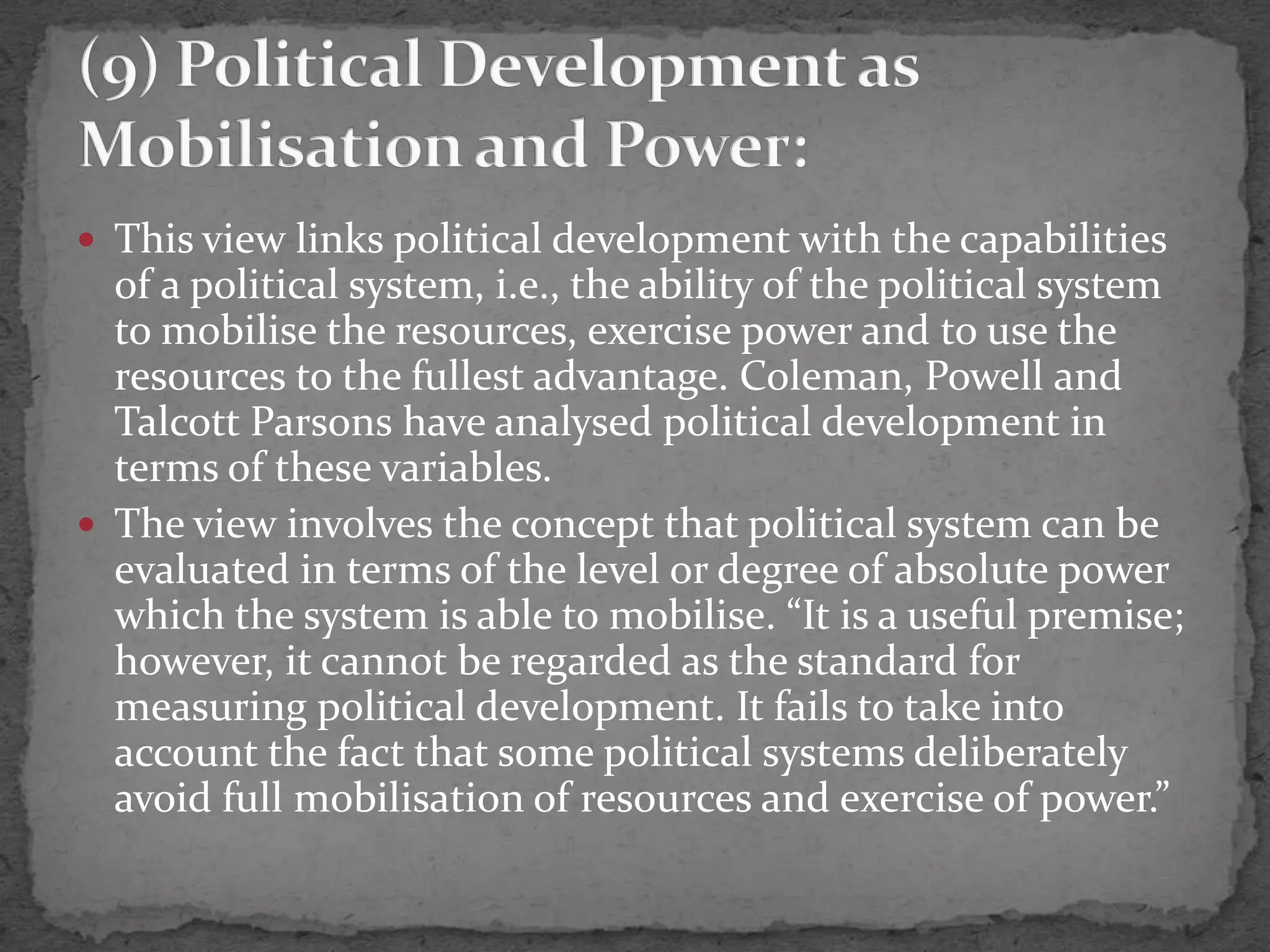 Lucien w pie, definitions of Political development, Lucien Pie concept ...