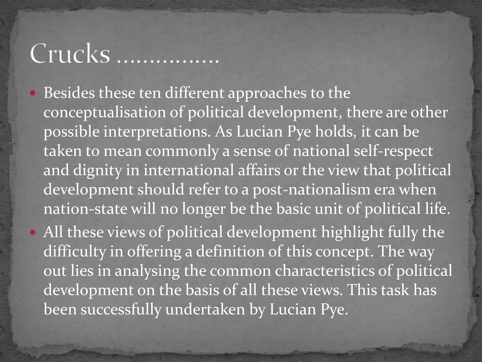 Lucien w pie, definitions of Political development, Lucien Pie concept ...