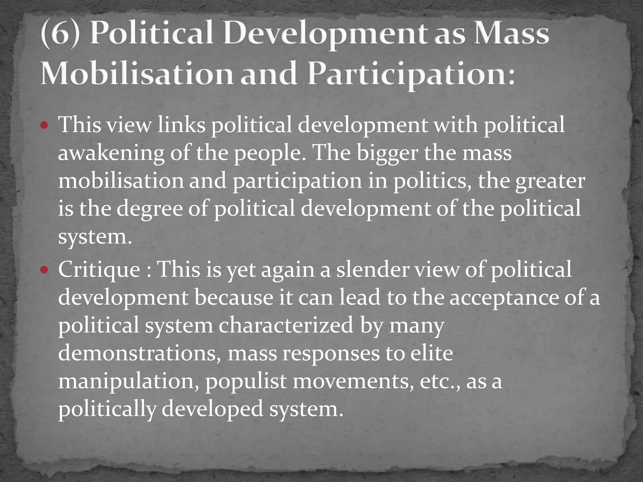 Lucien w pie, definitions of Political development, Lucien Pie concept ...