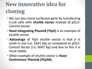 PROJECT ON LUCIFERASE GENE CLONING | PPTX