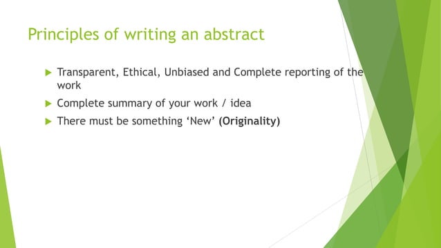Writing abstracts for conferences | PPTX
