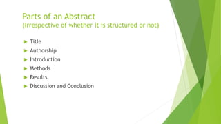 Writing abstracts for conferences | PPTX