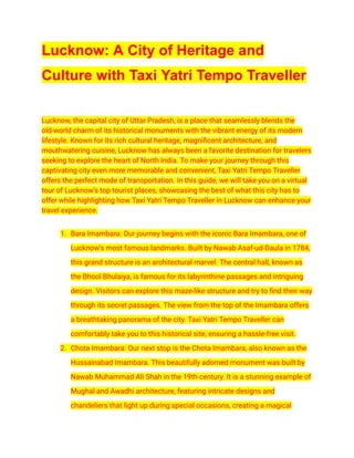 Lucknow_ A City of Heritage and Culture with Taxi Yatri Tempo Traveller.pdf