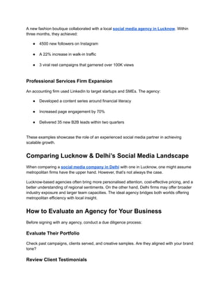 Elevate Your Brand with the Best Social Media Marketing in Lucknow | PDF