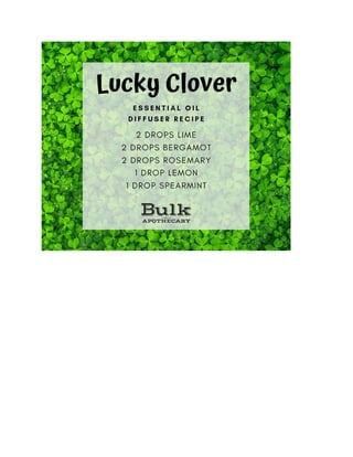 Lucky clover diffuser blend | PDF