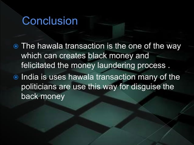 Hawala transaction and banking | PPTX
