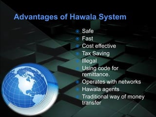 Hawala transaction and banking | PPTX