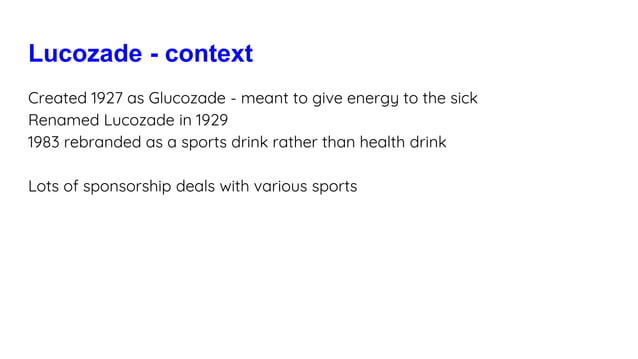 Lucozade Advert Study | PPTX