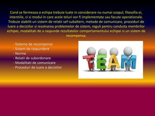 Lucrul in echipa leadership | PPTX