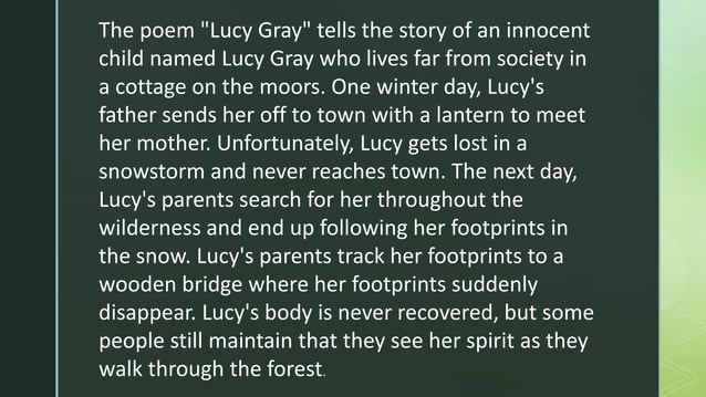 Lucy Gray by wWlliam Wordsworth | PPTX