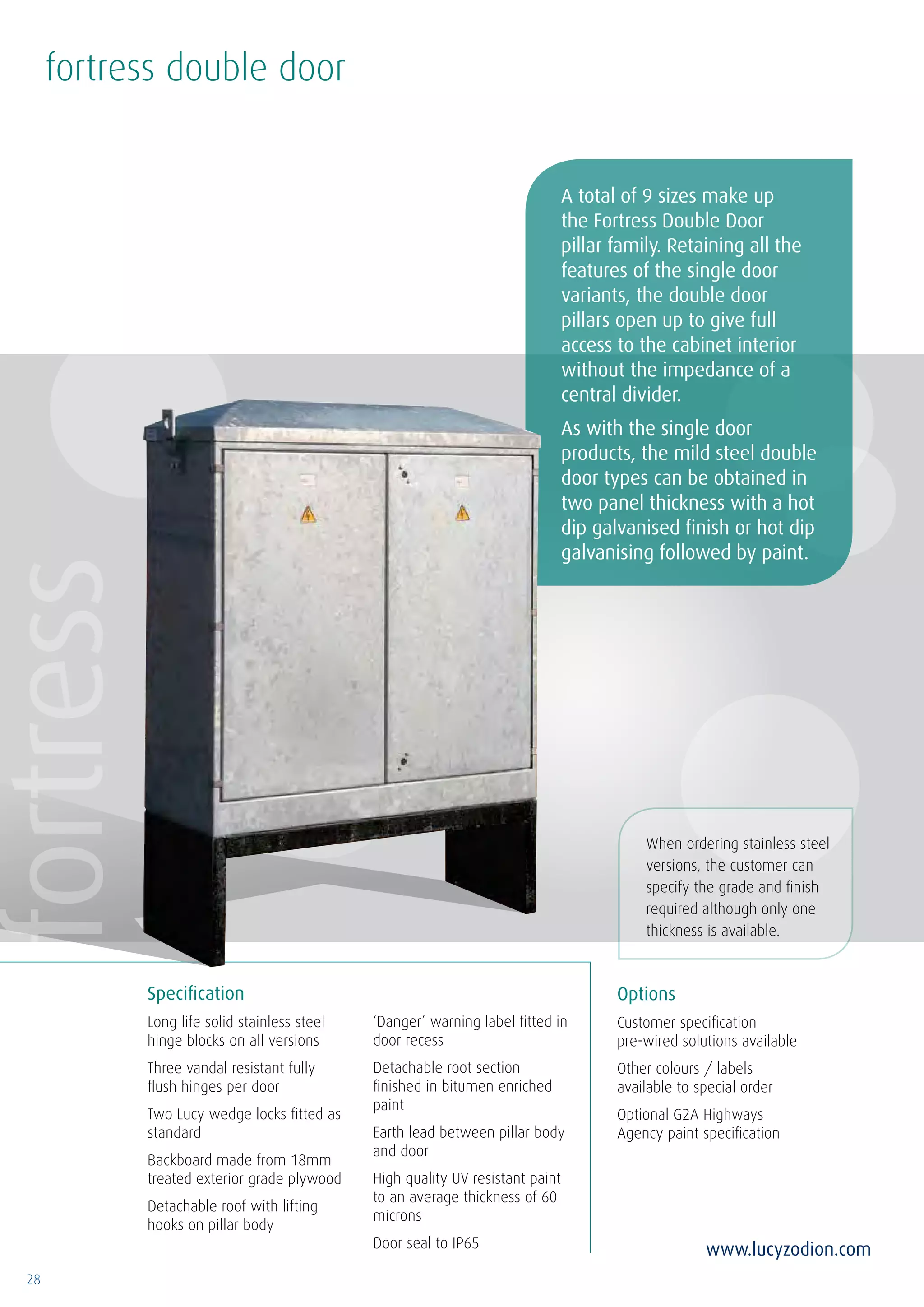 Lucy Lighting Fortress Feeder Pillars - Double Door Pillars | PDF