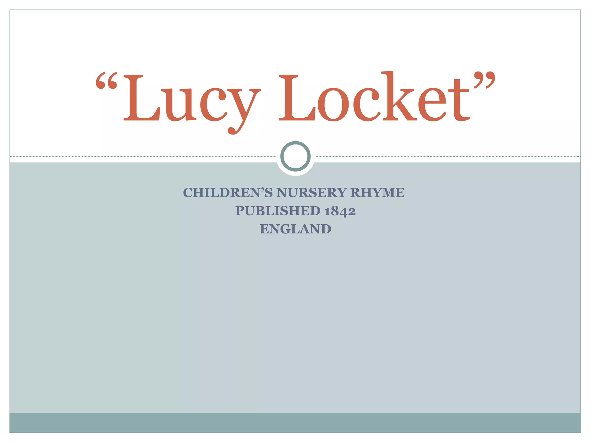 Lucy Locket Power Point | PPT