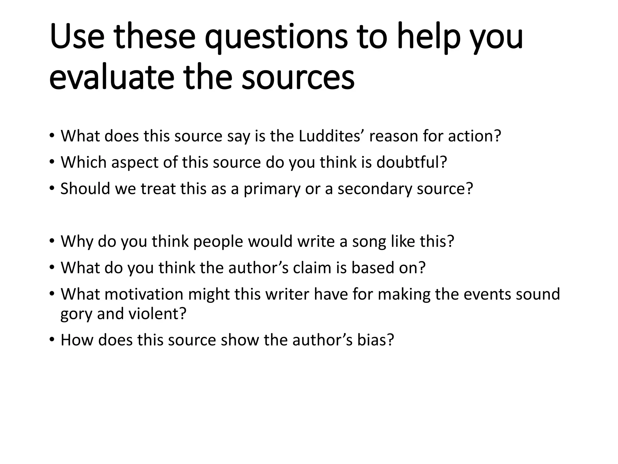 Luddism sources lesson | PPTX