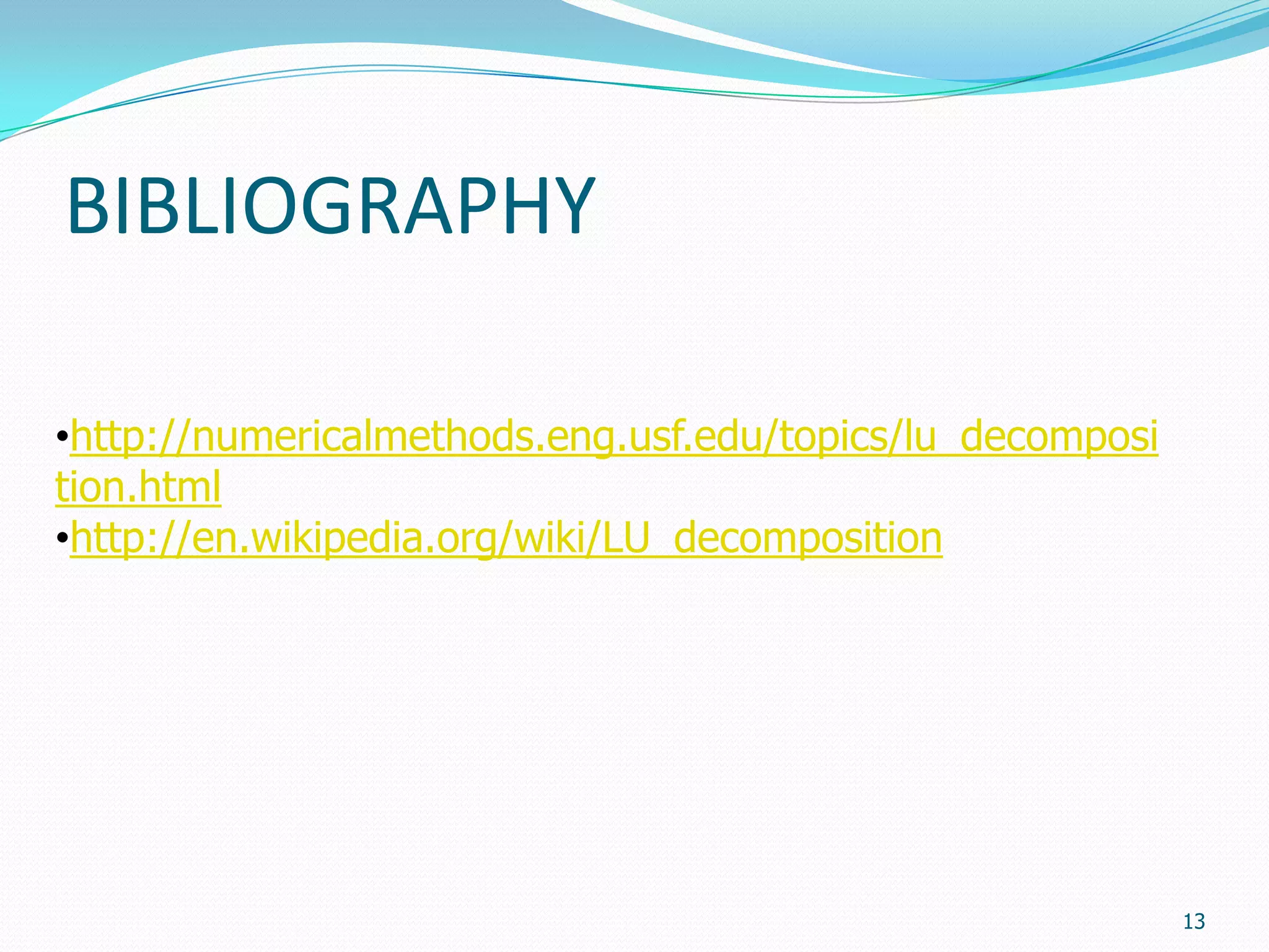 Lu decomposition | PPT