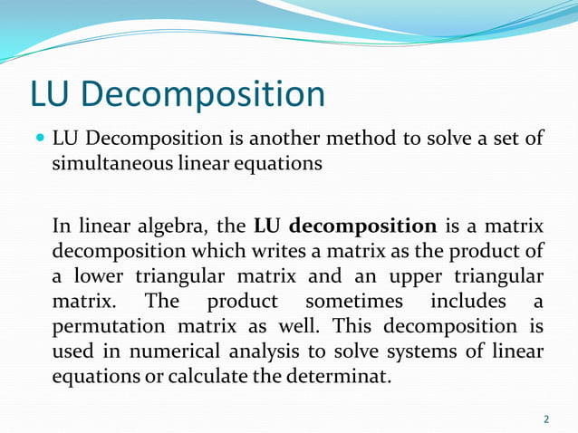 Lu decomposition | PPT