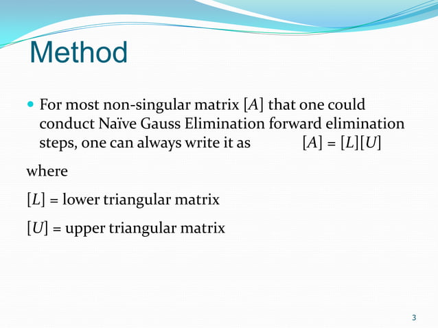 Lu decomposition | PPT