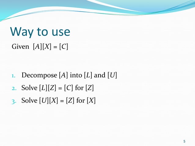 Lu decomposition | PPT