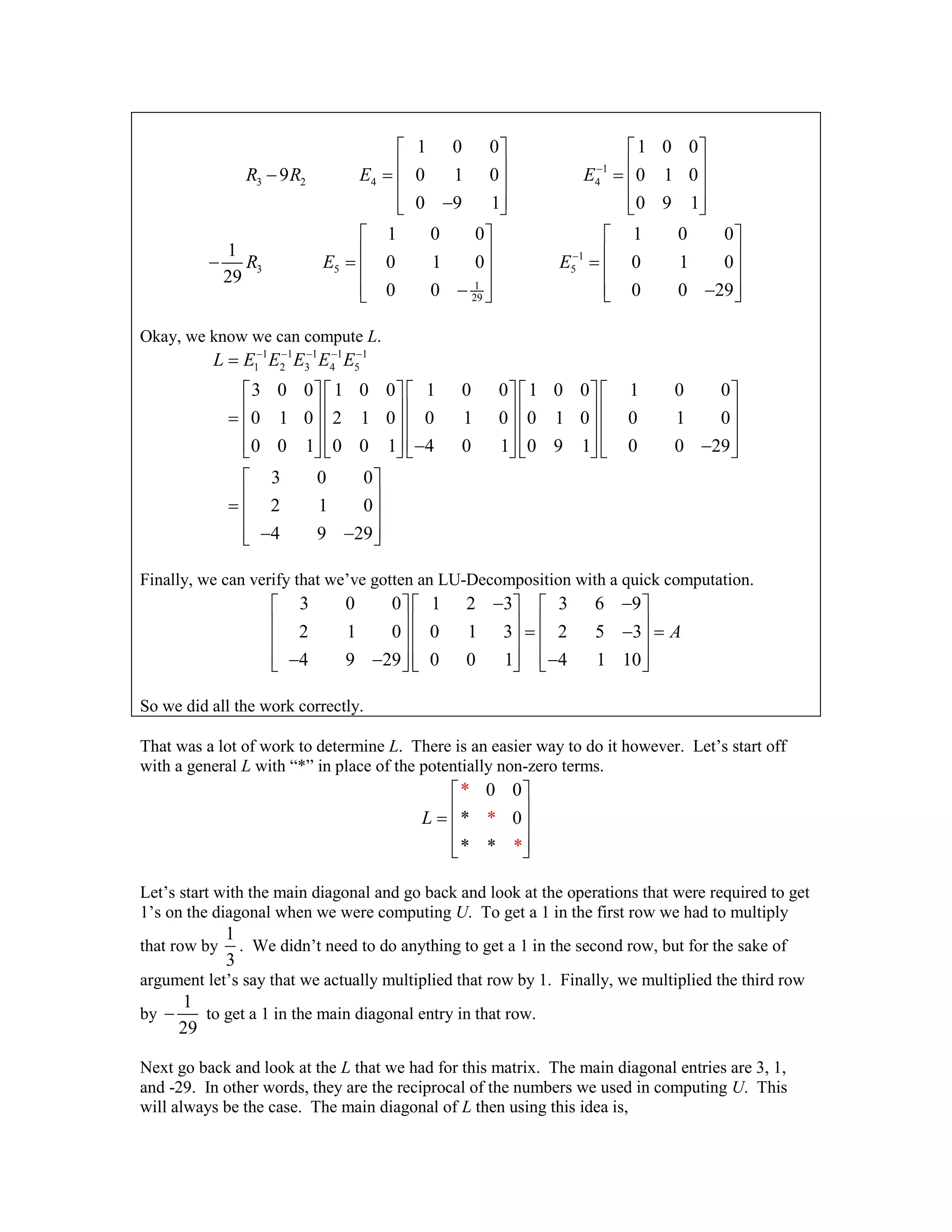 Lu decomposition | PDF
