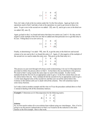 Lu decomposition | PDF