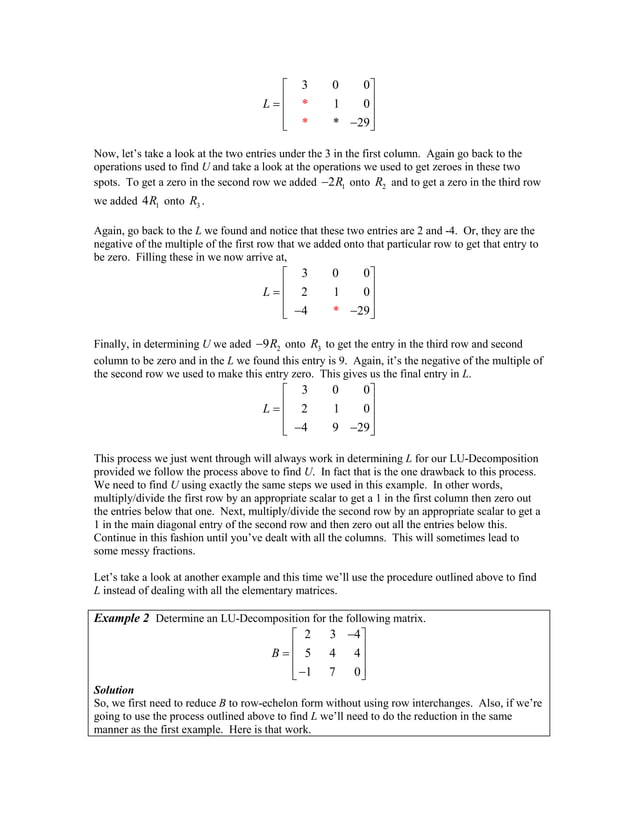 Lu decomposition | PDF