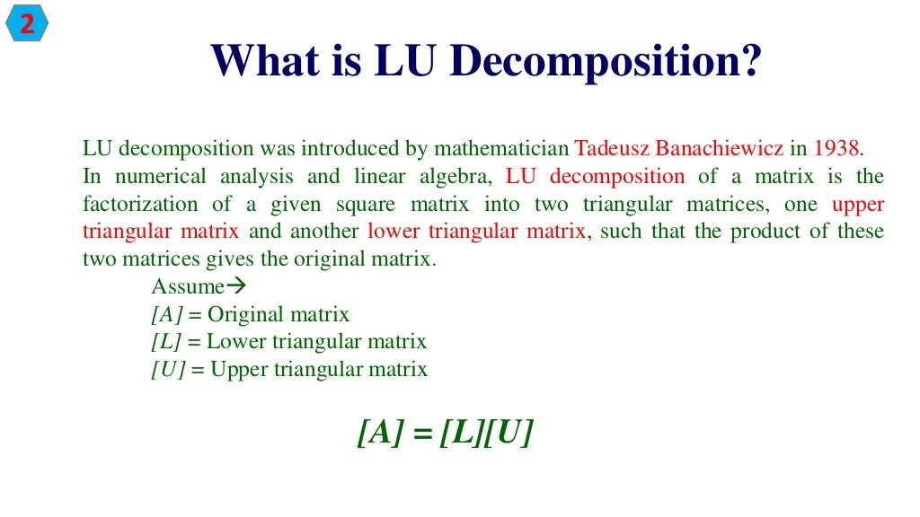Lu Decomposition