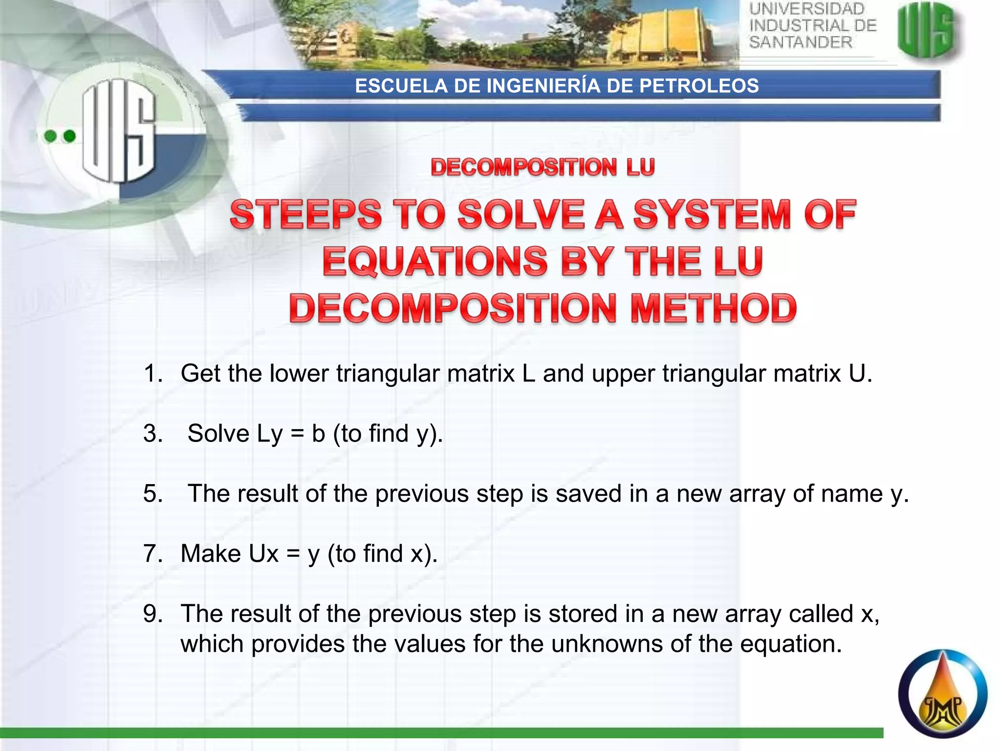 LU Decomposition Fula 2010 | PPT | Free Download