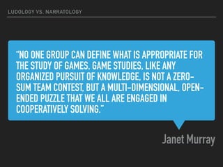Ludology vs. Narratology | PDF