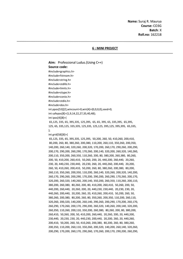 Ludo mini project in c++ | PDF | Programming Languages | Computing