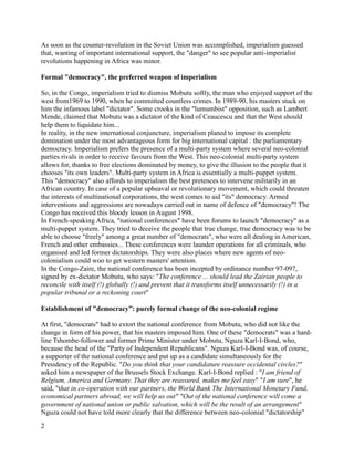 The War in the Congo and in Central Africa and imperialist ...