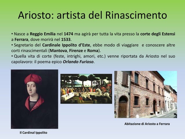 Ludovico Ariosto. Vita e opere | PPTX