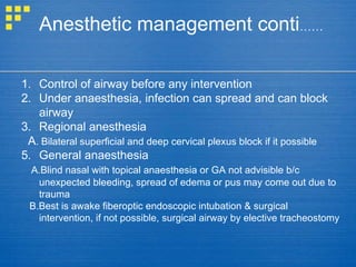 Ludwigs angina & anaesthetic management | PPT