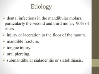 Ludwig`s Angina history and examination and management.pptx
