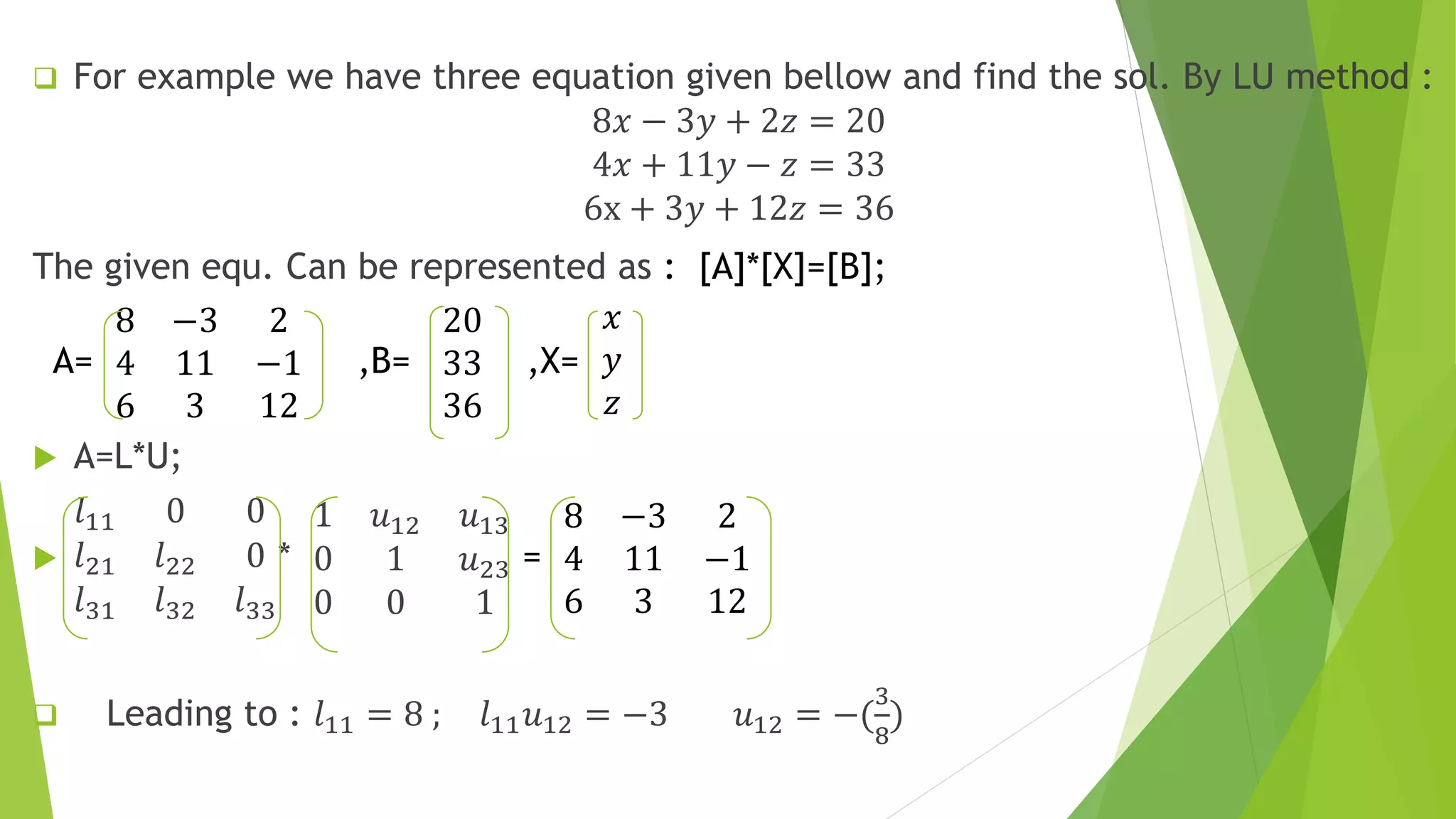 Lu Factorization Method Ppt