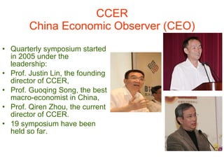 Lu Feng Chinas Outlook And Ccer Ceo | PPT | Financial Industry | Industries