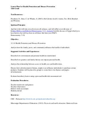 Lesson Plan Health | DOCX