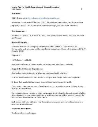 Lesson Plan Health | DOCX