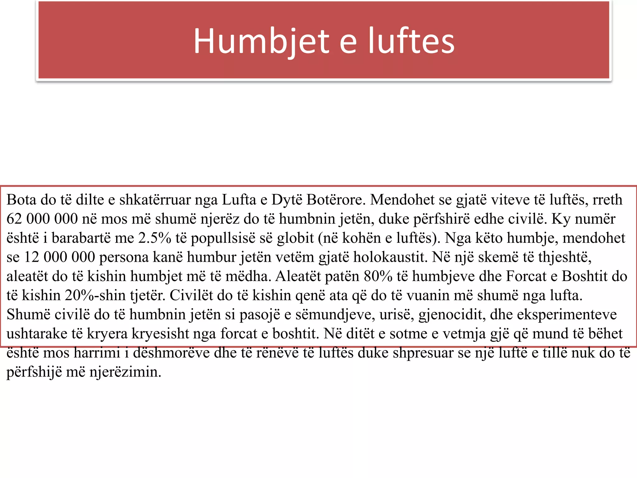 Lufta e dyte boterore! | PPTX