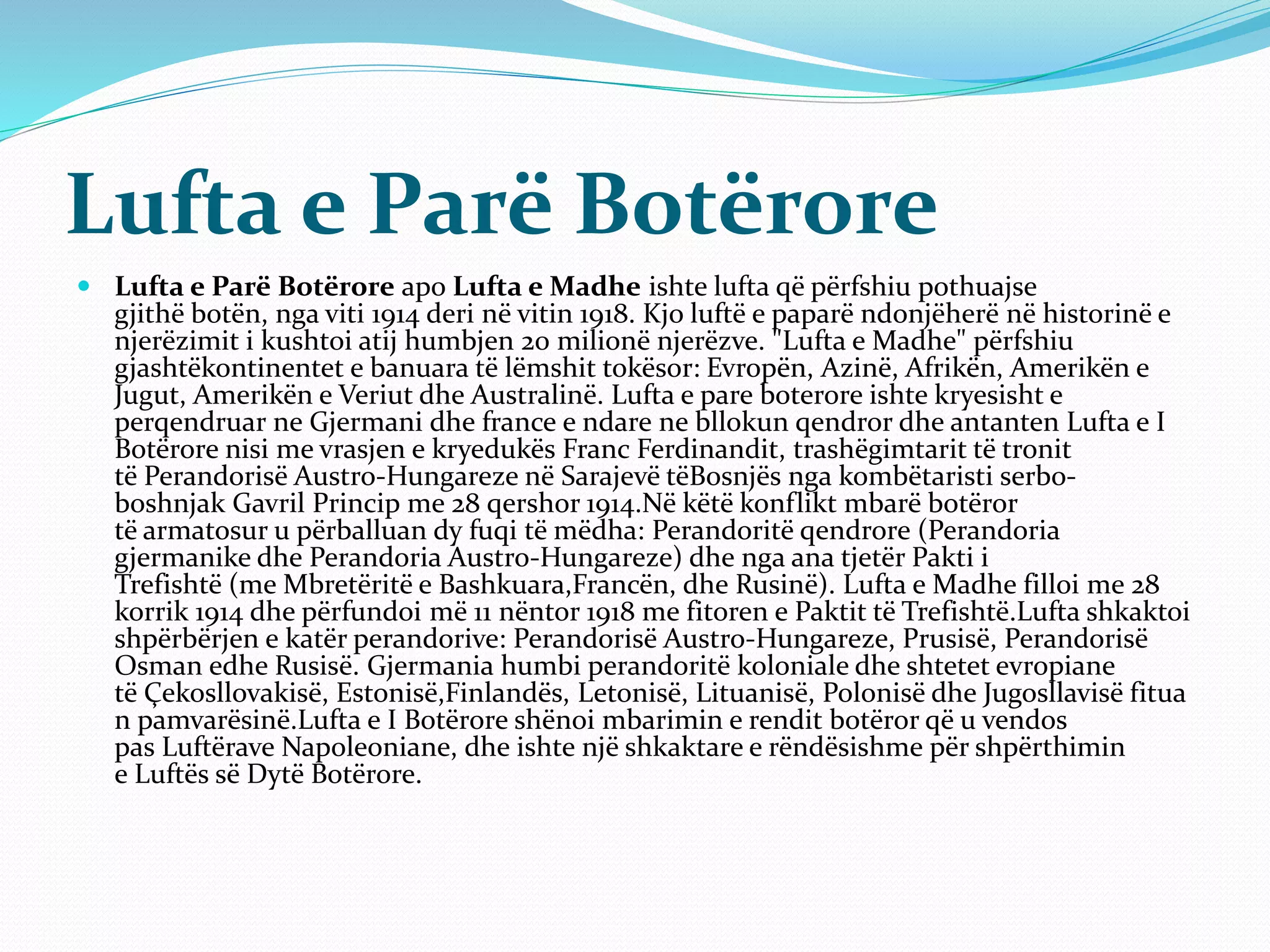 Lufta i boterore | PPTX