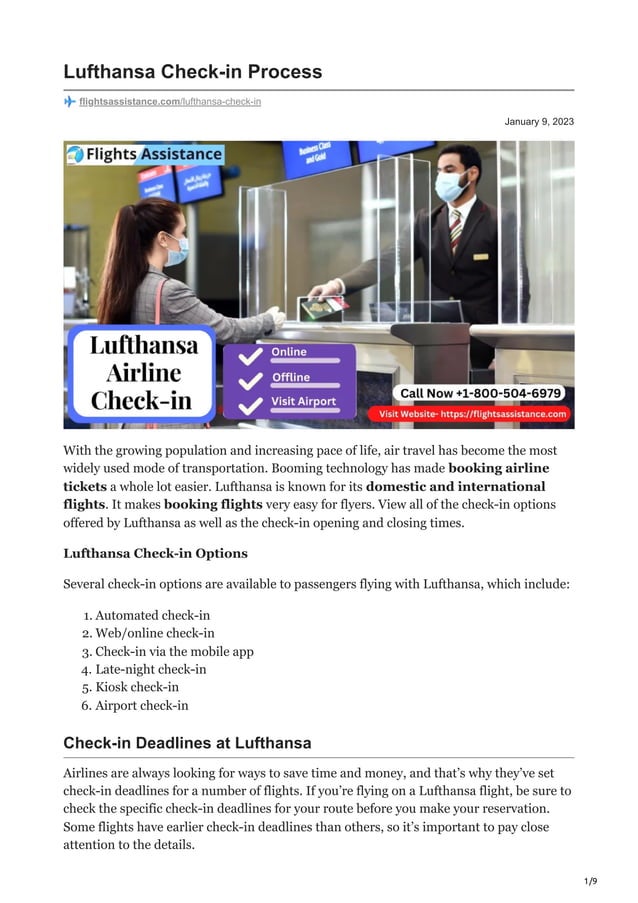 Lufthansa Airlines Check-in Process | PDF