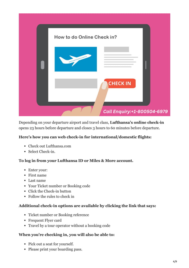 Lufthansa Airlines Check-in Process | PDF