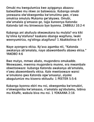 Luganda Pride and Humility Tract.pdf | Christianity | Religion & Spirituality