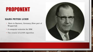 Project sa Master's degree LUHN FORMULA.pptx | Computing | Technology ...